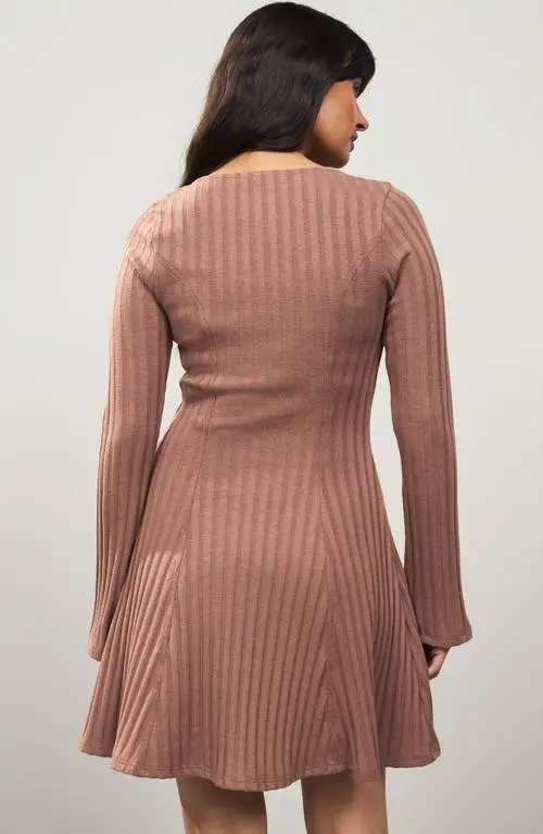 NEXT Ribbed Long Sleeve Mini Dress