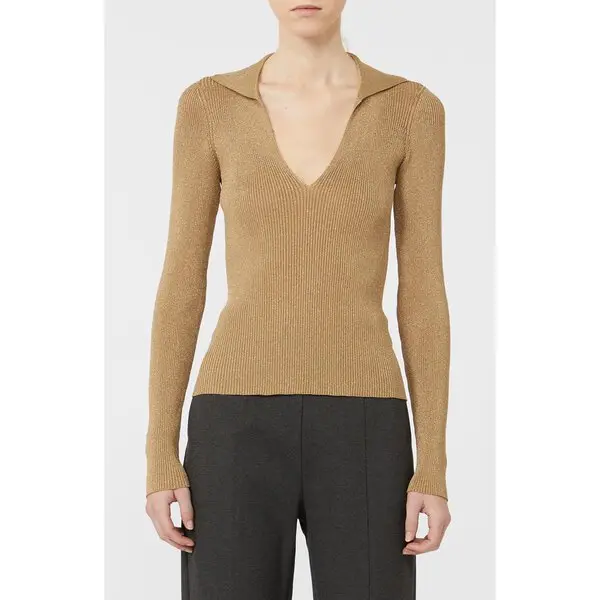 MM BY MAX MARA Ondata Metallic Rib Sweater
