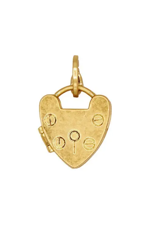 Clare V. Padlock Locket - Vintage Gold