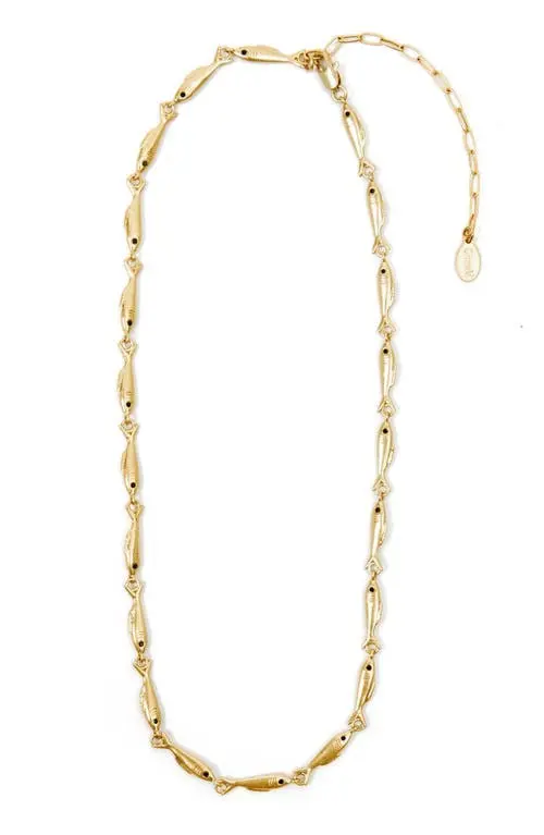 Clare V. Sardine Chain Necklace - Vintage Gold