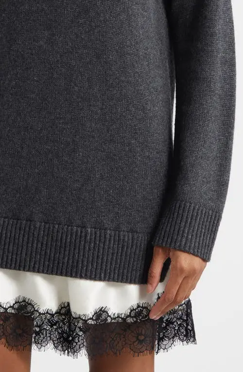 Cinq À Sept Simona Lace Trim Sweater Dress