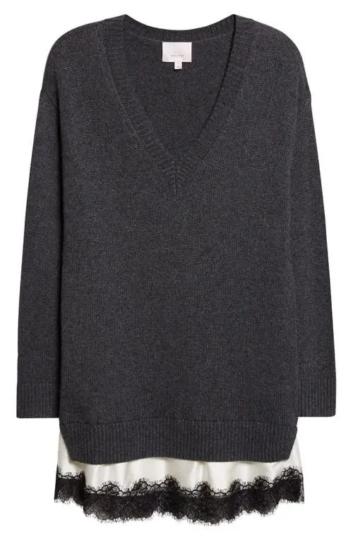 Cinq À Sept Simona Lace Trim Sweater Dress