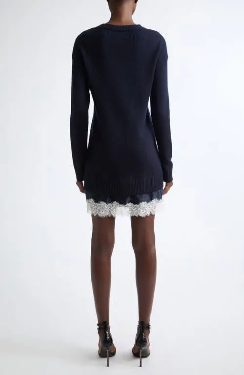 Cinq À Sept Simona Lace Trim Sweater Dress
