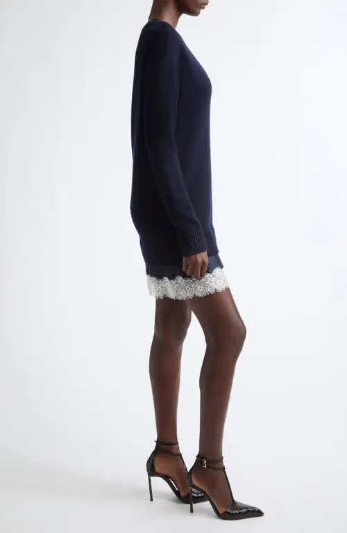 Cinq À Sept Simona Lace Trim Sweater Dress