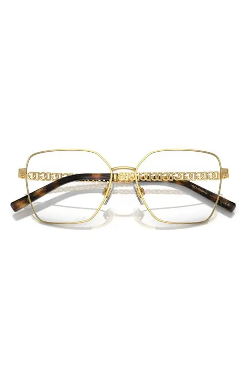 Dolce & Gabbana 56mm Square Optical Glasses - Gold/demo Lens