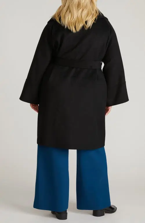 Universal Standard Wool Blend Wrap Coat - Black