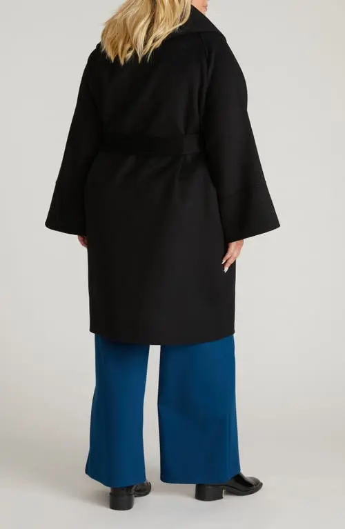Universal Standard Wool Blend Wrap Coat - Black