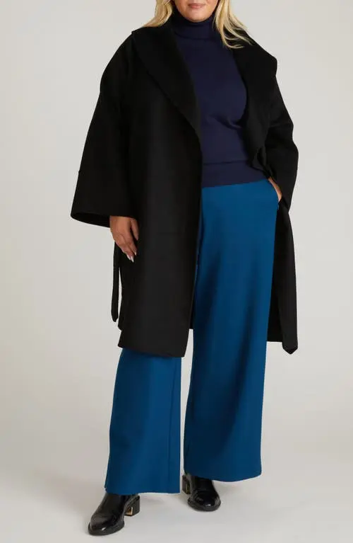 Universal Standard Wool Blend Wrap Coat - Black