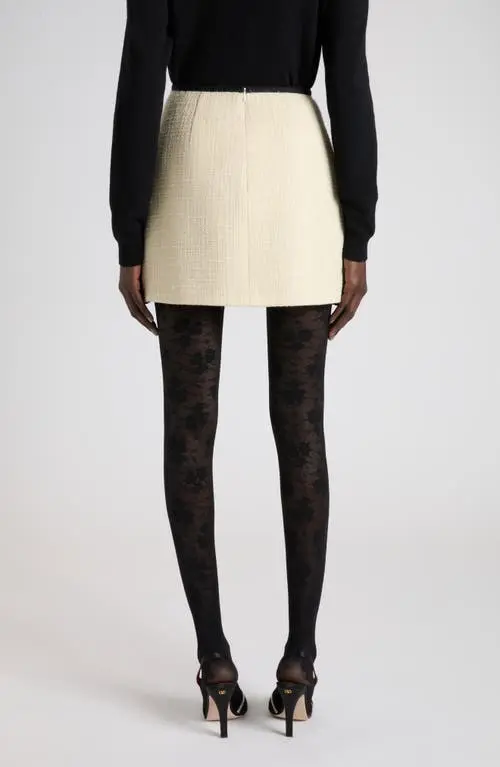 Valentino Garavani Contrast Ruffle Tweed Miniskirt