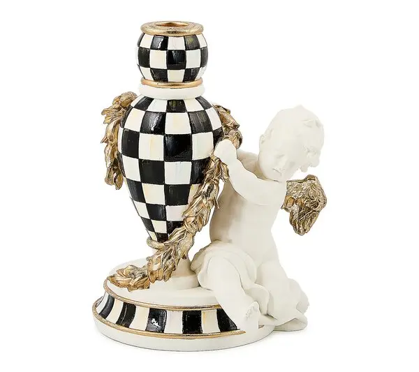 MACKENZIE-CHILDS Courtly Noel Cherub Candle Hol Der - One-color