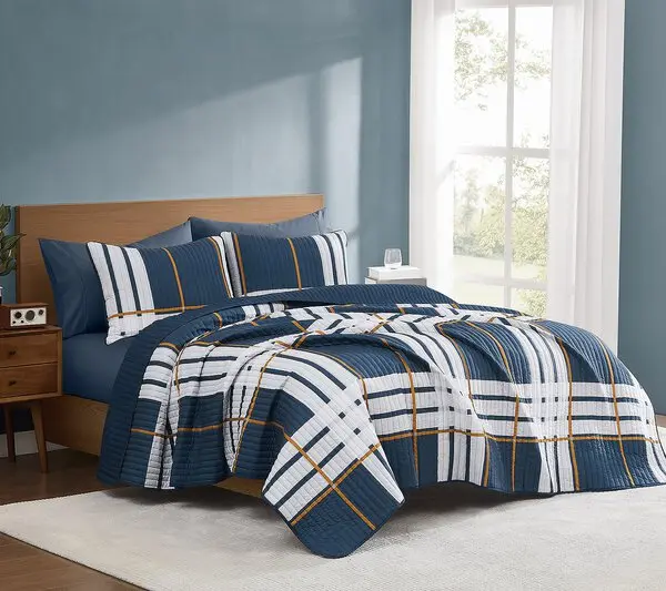TRULY SOFT Henry Plaid 3 Piece King Quilt Set