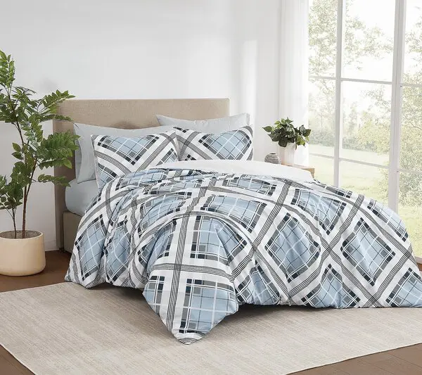 TRULY SOFT Lars Plaid 3 Piece King Duvet Set - One-color