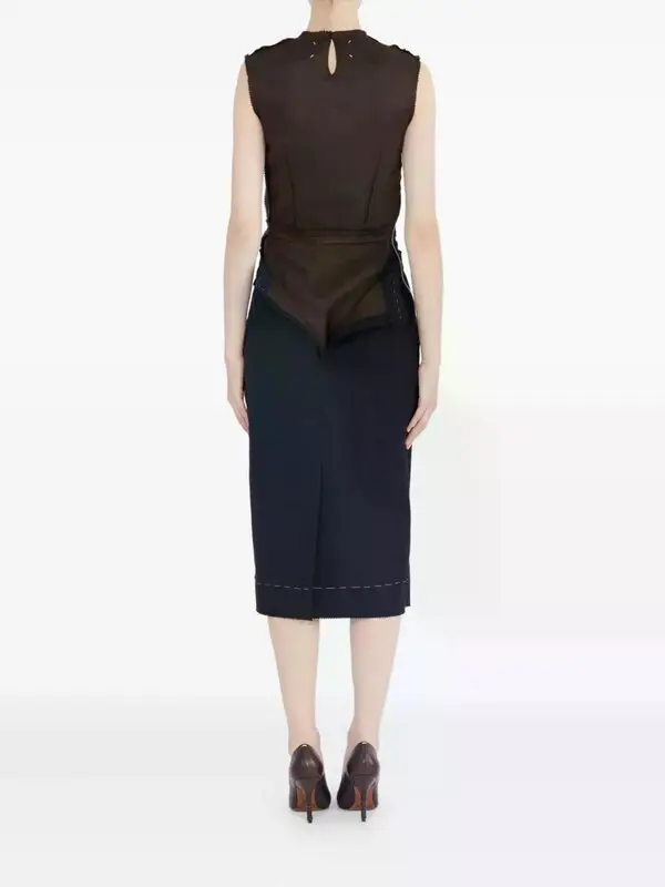 MAISON MARGIELA Paneled Midi Dress - Blue