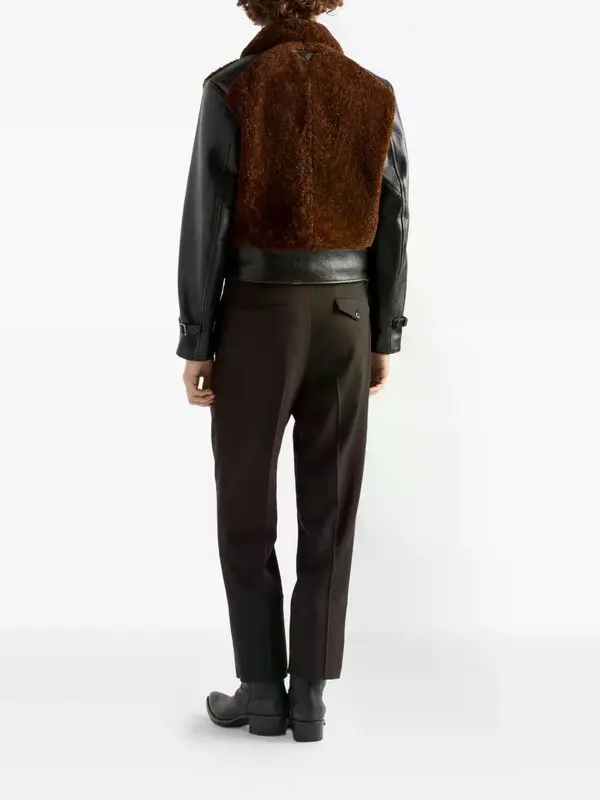 Prada Shearling Leather Jacket - Brown