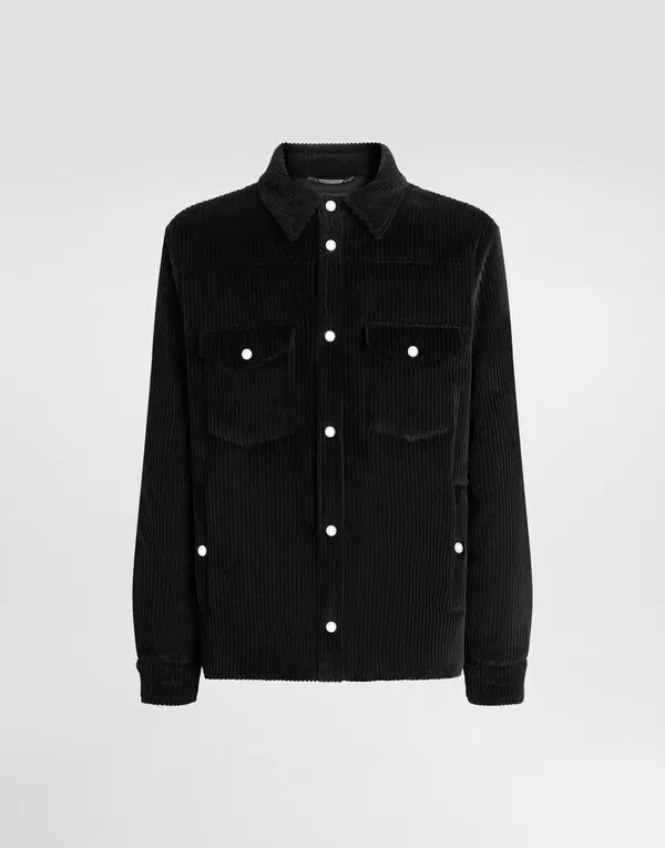 Dolce & Gabbana Padded And Quilted Velvet Shirt Jacket - Black