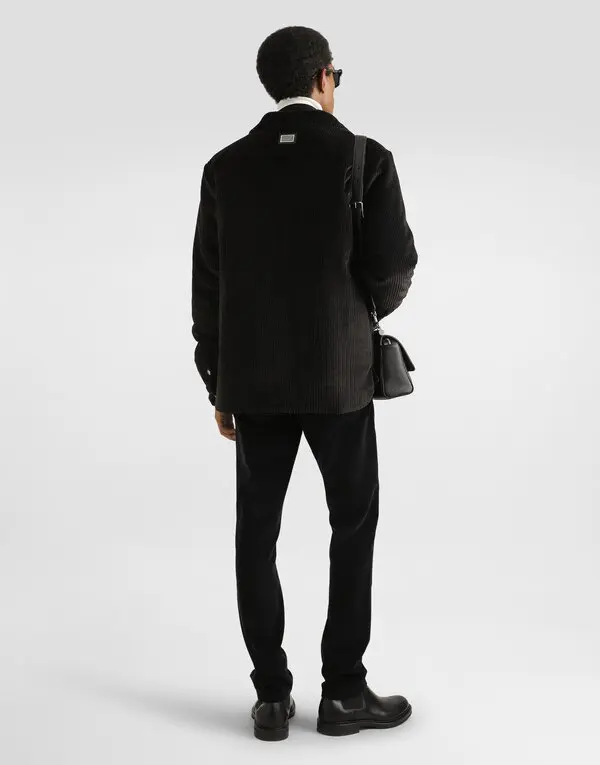 Dolce & Gabbana Padded And Quilted Velvet Shirt Jacket - Black