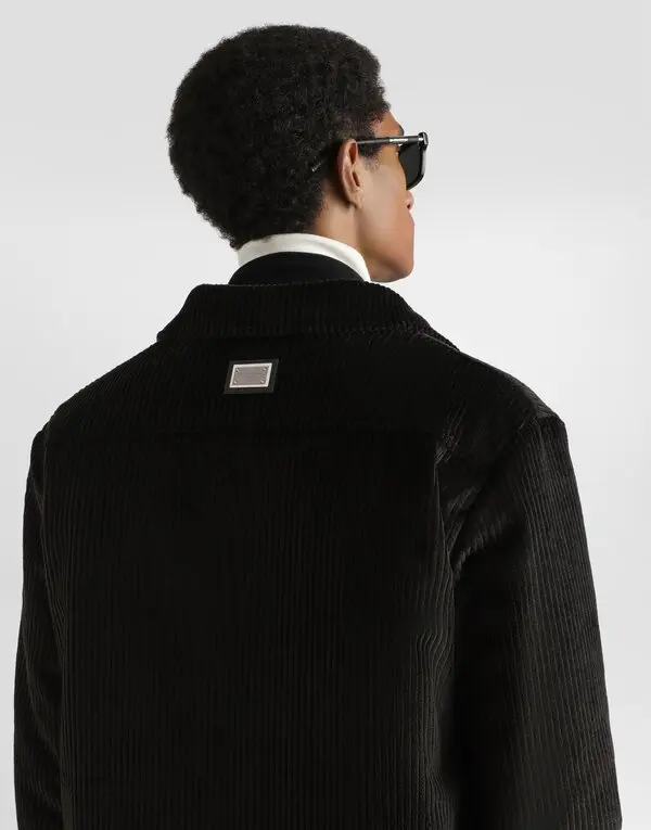 Dolce & Gabbana Padded And Quilted Velvet Shirt Jacket - Black