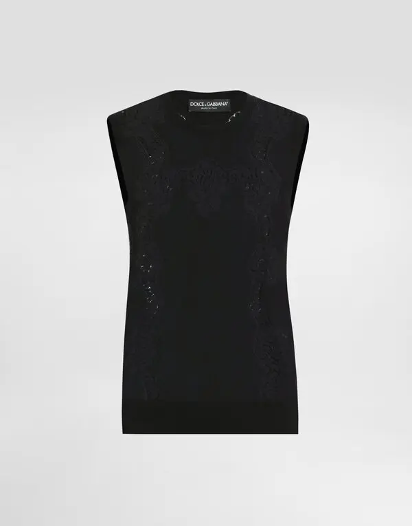 Dolce & Gabbana Wool And Lace Tank Top