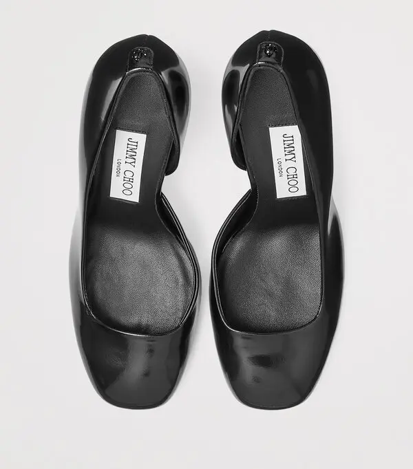 JIMMY CHOO Farren 85 Leather Pumps - Black