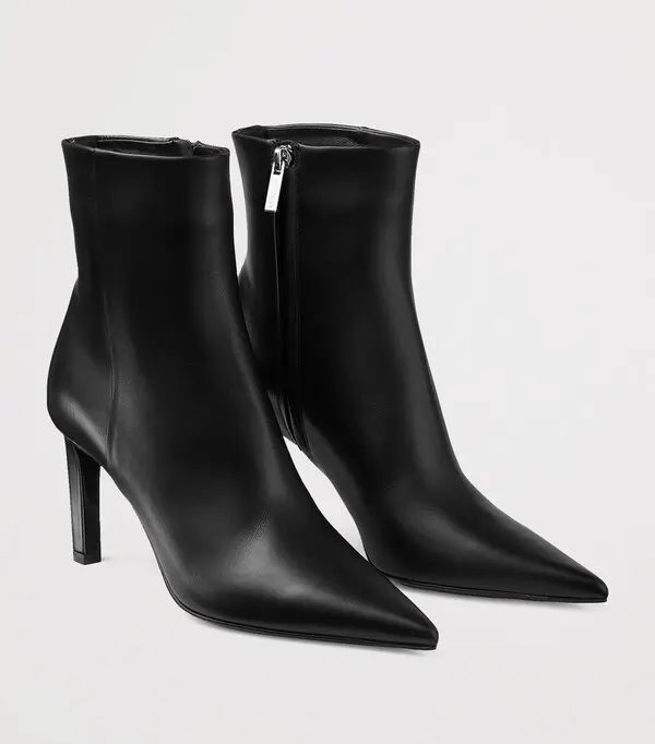 JIMMY CHOO Frankie 85 Leather Ankle Boots - Black