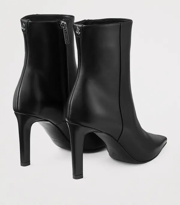 JIMMY CHOO Frankie 85 Leather Ankle Boots - Black