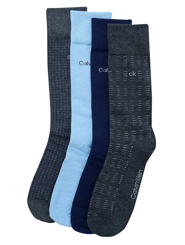 Calvin Klein Holiday Combed Cotton 4-pack Dress Socks - Multi
