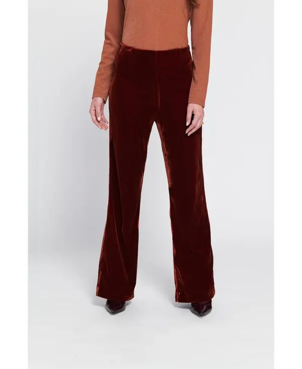 ELLE COLLECTION Velvet Suit Trousers - Rust/copper