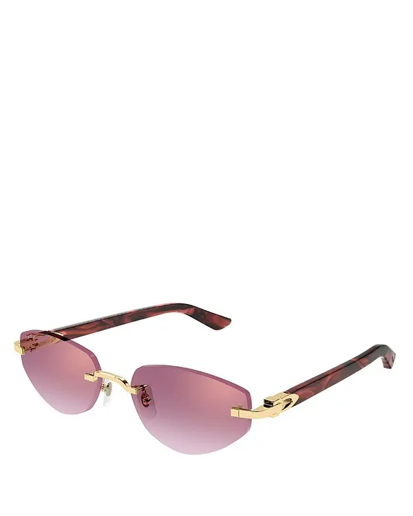 CARTIER Geometric Sunglasses 56mm - Gold
