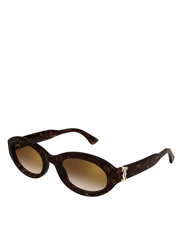 CARTIER Oval Sunglasses, 53mm - Avana