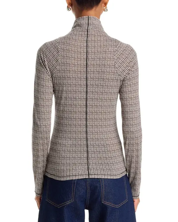Rag & Bone Shaw Paneled Turtleneck Top - Brown/black Multi
