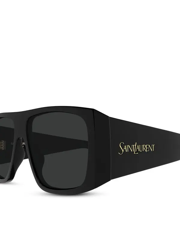 Saint Laurent Rectangular Full Rim Sunglasses, 57mm