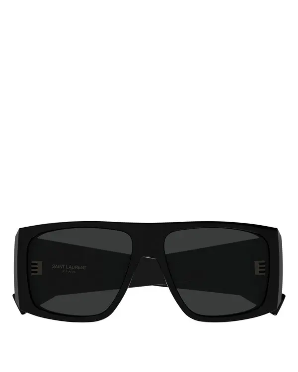 Saint Laurent Rectangular Full Rim Sunglasses, 57mm