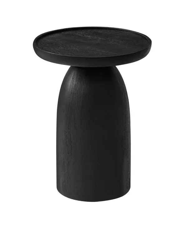 MODWAY Holloway Round Wood Side Table - Black
