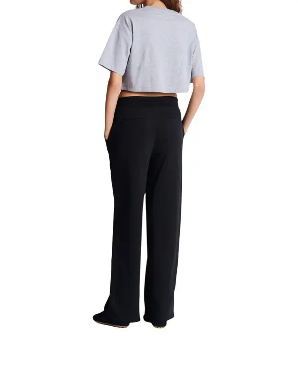 Balmain Boxy Cropped T-shirt With Print - Grey