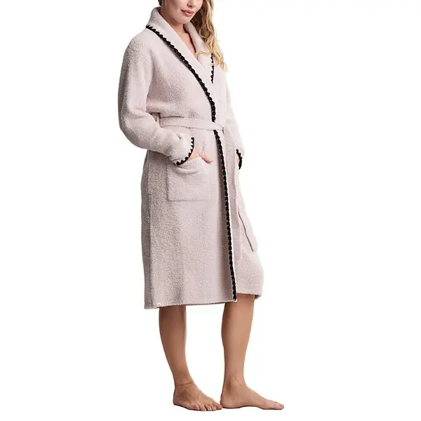 Barefoot Dreams Cozychic Blanket Stitch Robe - Stone