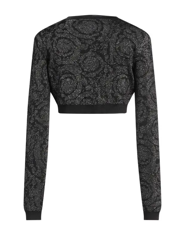 Versace Jacquard-knit Cardigan - Black