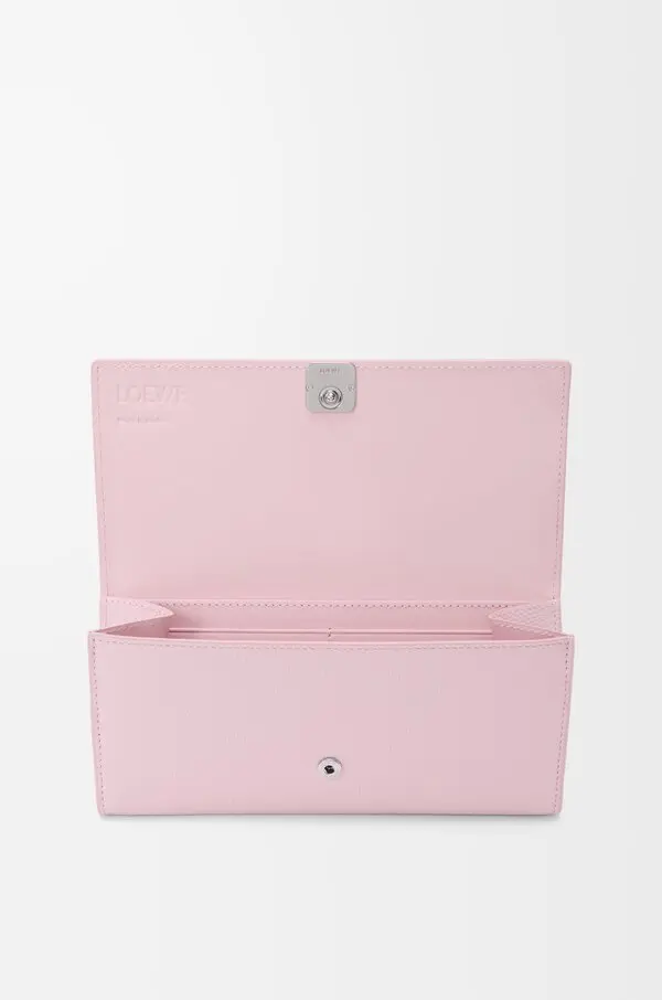 Loewe Anagram Continental Wallet In Pebble Grained Leather Skin - Blossom