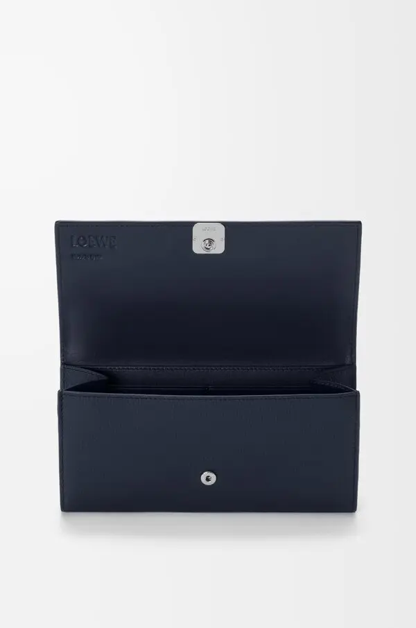 Loewe Anagram Continental Wallet In Pebble Grained Leather Skin - Deep Navy