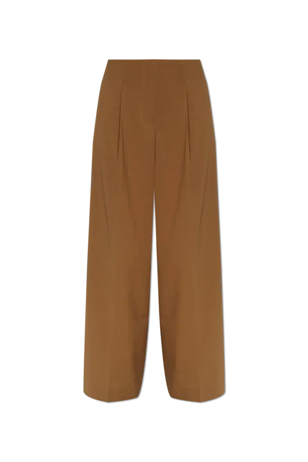 Lacoste Wide-leg Crease Trousers - Brown