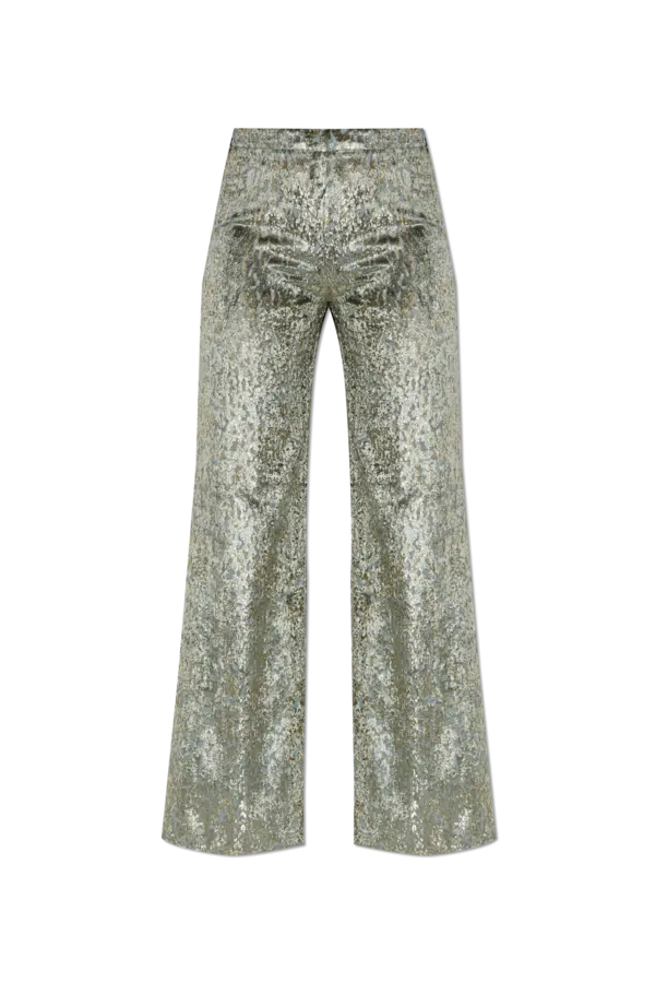 FORTE_FORTE Velvet Wide-leg Trousers With Lurex Thread - Silver