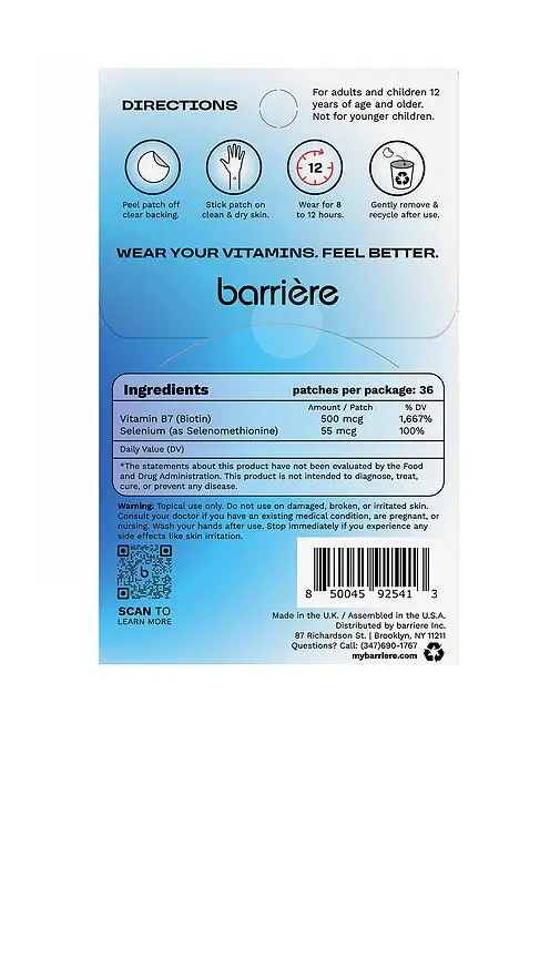 BARRIERE Call Of Beauty Biotin Patch 36 Pack - Diamond