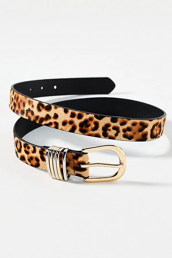 Anthropologie Classic Mixed Metal Keeper Belt - Cheetah
