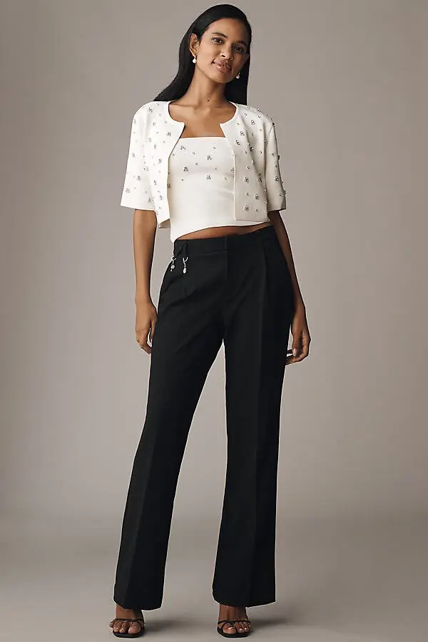 Maeve Slim Flare Trouser Pants