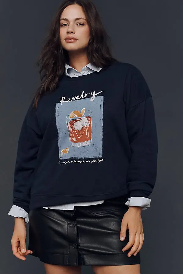 Maeve X Natalia Bagniewska Cocktail Sweatshirt - Navy