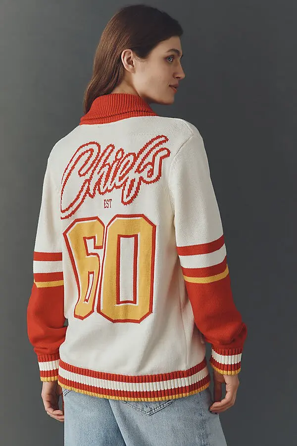 THE WILD COLLECTIVE Nfl Cardigan Sweater - Kansas City