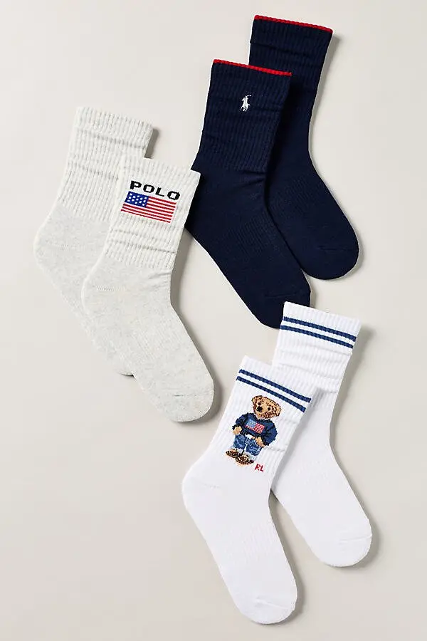 Polo Ralph Lauren Icon Crew Socks Set Of 3 - White