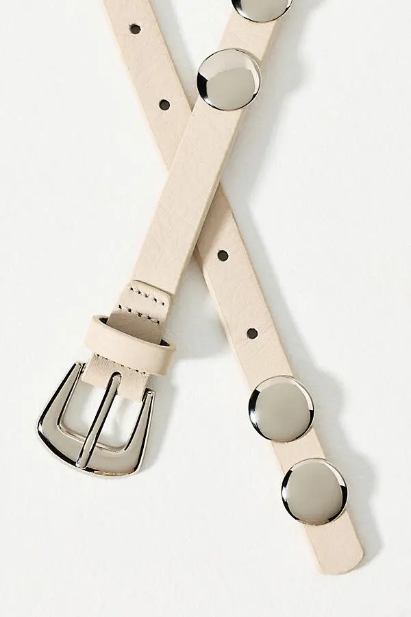 Anthropologie B-Low the belt Ames Studded leather Belt B-Low The Belt Ames Leather Belt - Bone Silver | Editorialist main image 3