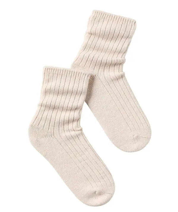 Anthropologie Cashmere Crew Socks - Cream