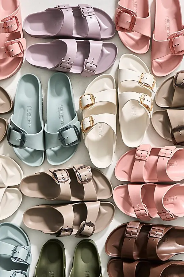 BIRKENSTOCK Eva Arizona Big Buckle Sandals - Eggshell