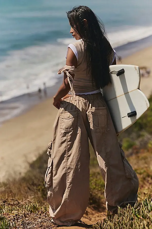 Free People Charmer Utility Pants - Sandy